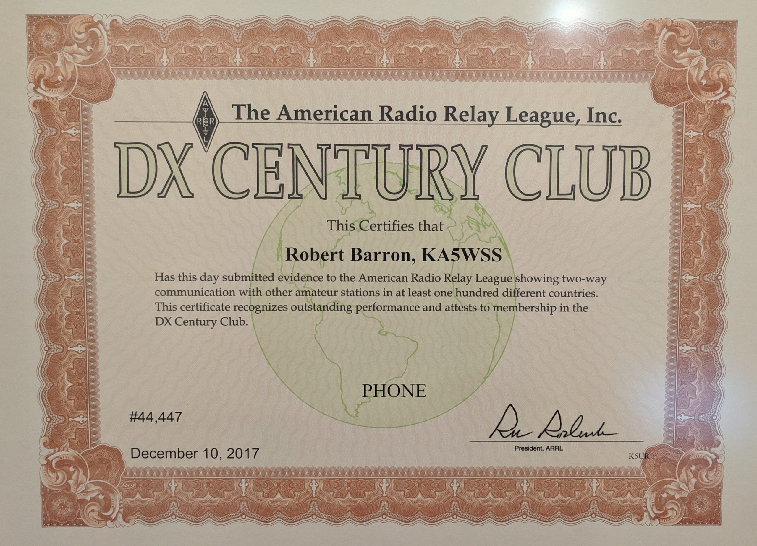 DX Century Club (DXCC) - KA5WSS